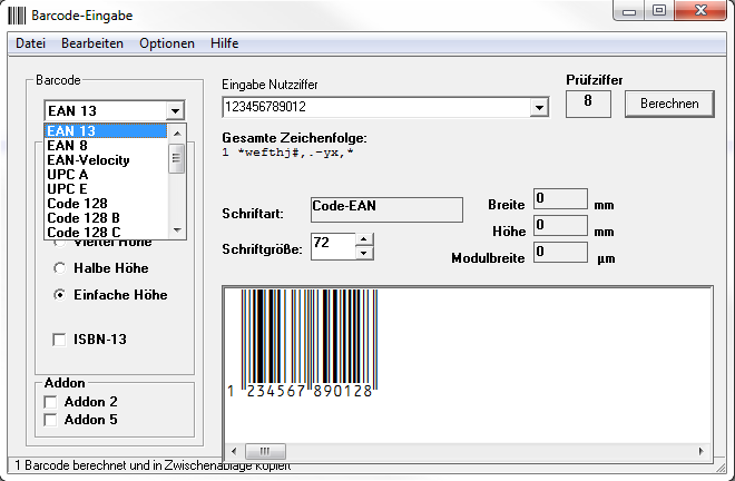 stethos - Barcodes für Windows